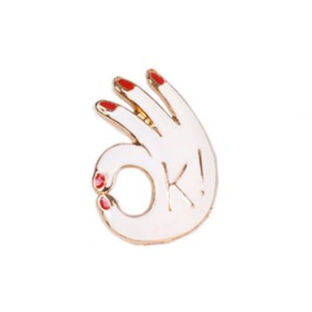 OK Pin Badge with Butterfly Clutch - Hand Gesture – Lymyted